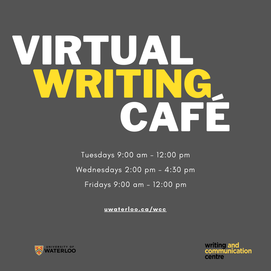 Virtual Writing Café | Waterloo Events | University of Waterloo