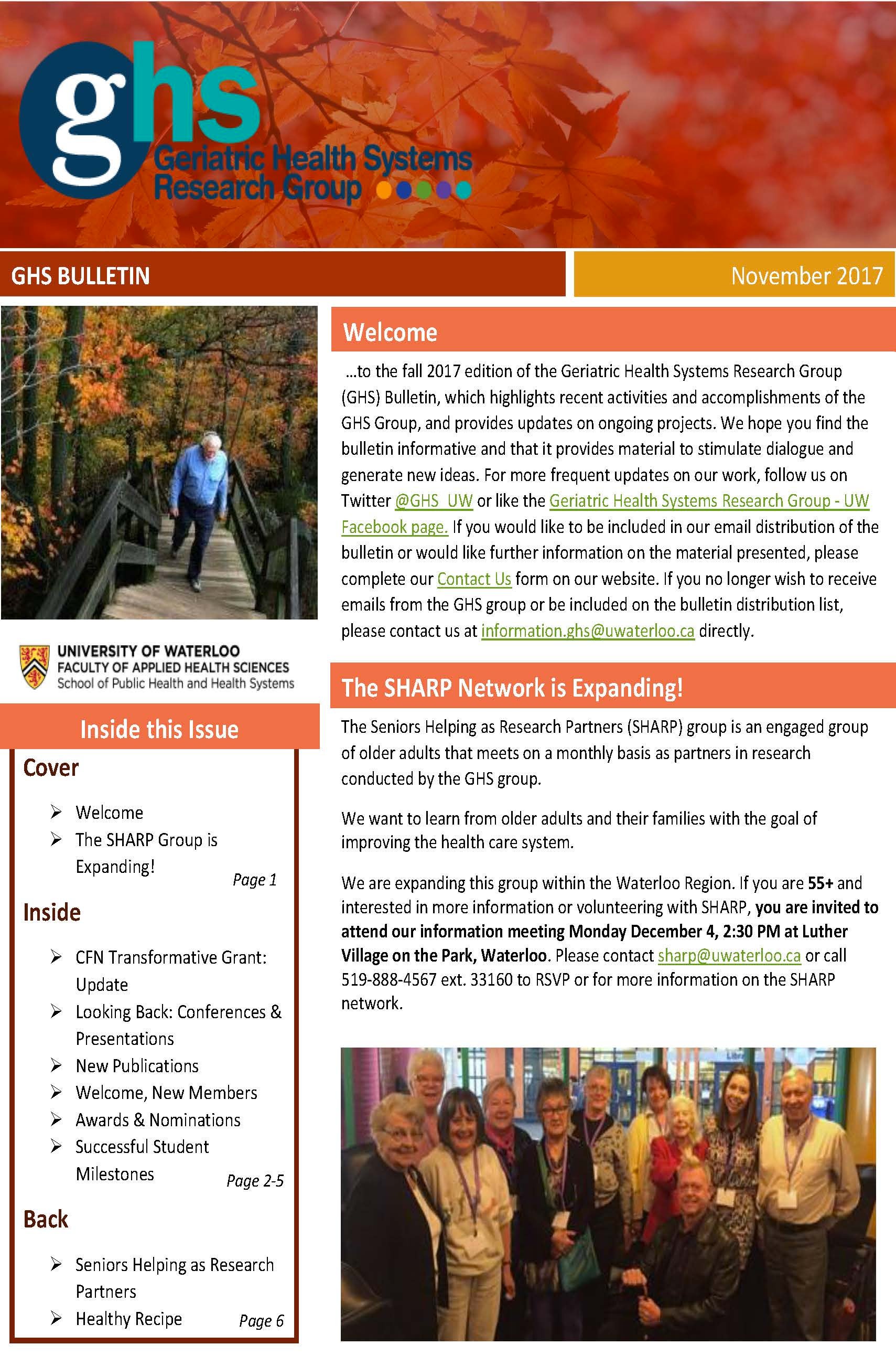 GHS Research Group Bulletin - November 2017 | Geriatric Health Systems ...