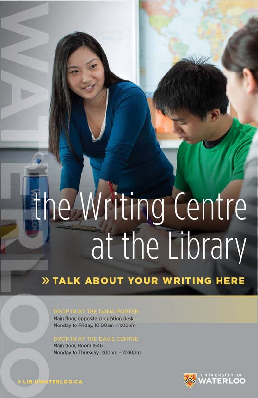 The Writing Centre at the Library | Libraries | University of Waterloo