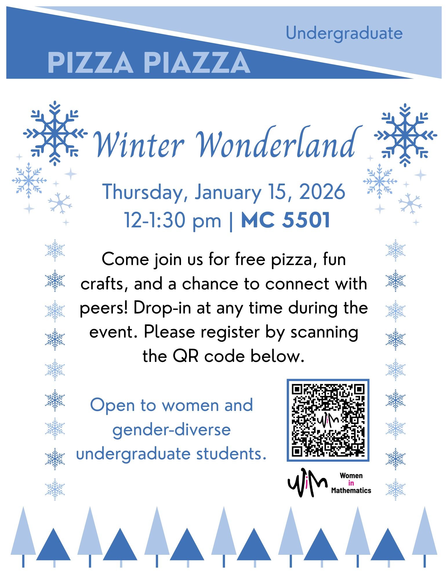 Winter Wonderland Pizza Piazza | Women in Mathematics | University of ...